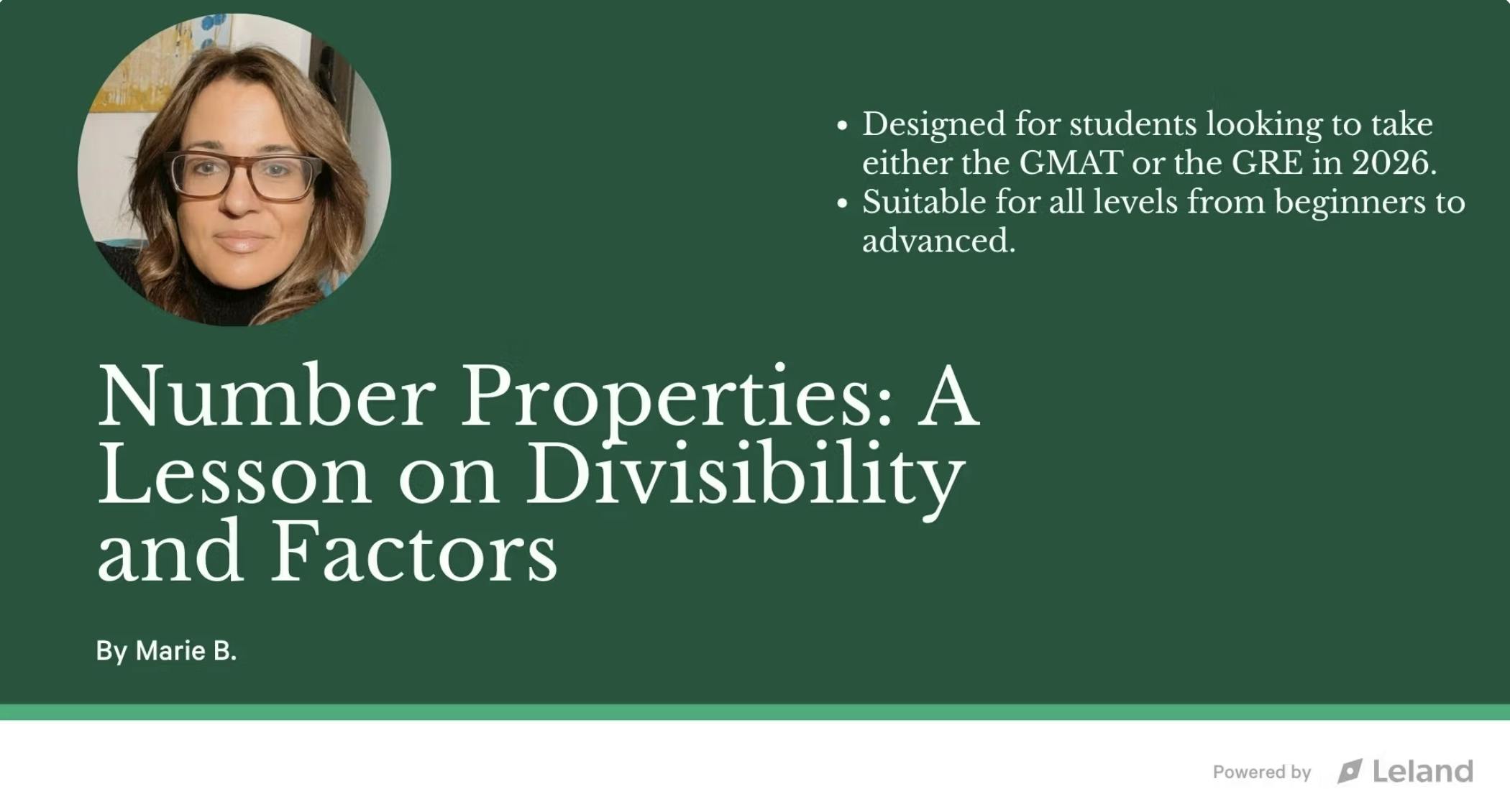 Number Properties: A Lesson on Divisibility and Factors | Leland