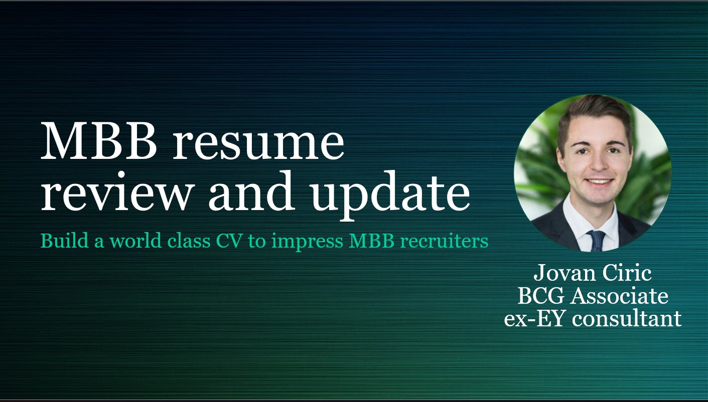 MBB resume review and update by Jovan C. | Leland