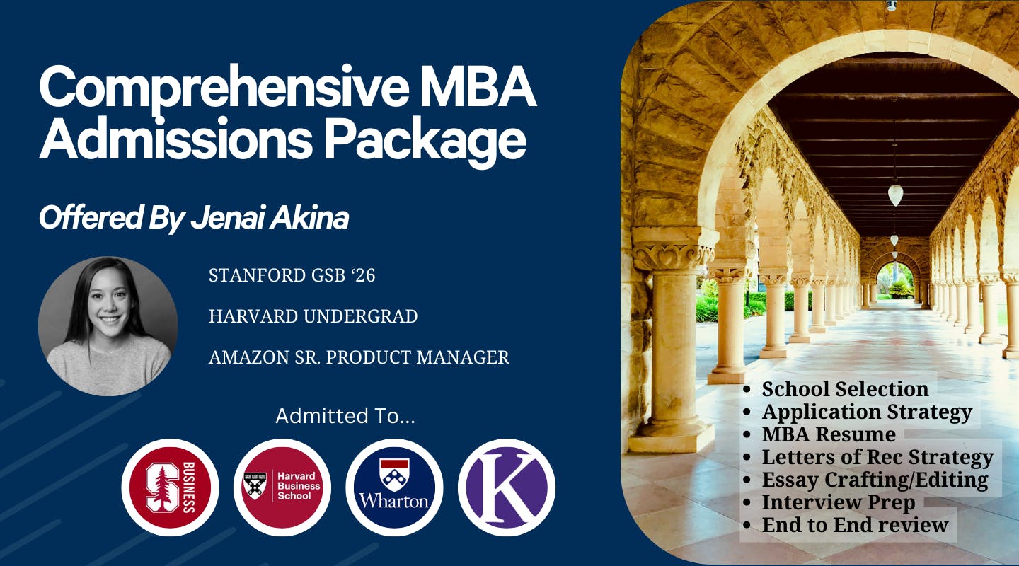 Comprehensive MBA Admissions Package by Jenai A. | Leland