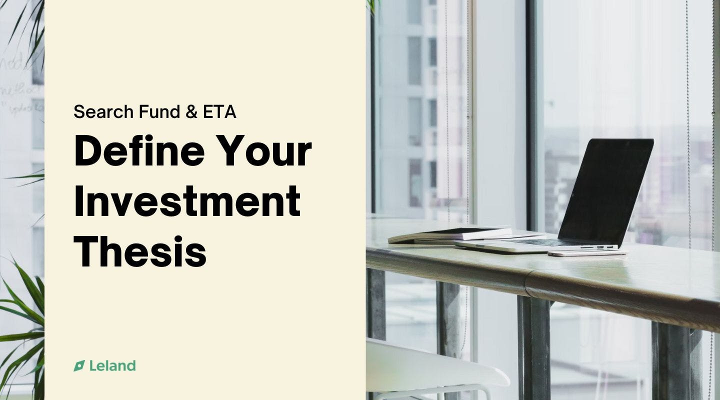 Define Your Investment Thesis by Reuben Bernardo F. | Leland